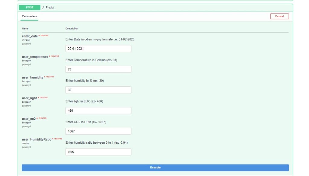 Deploying Office room occupancy prediction using FASTAPI - Data Science Prophet