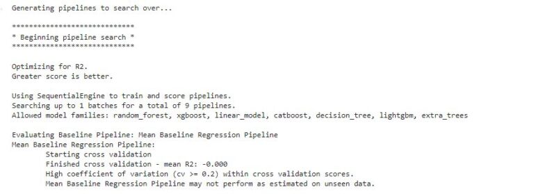Regression Analysis Using Evalml Framework Data Science Prophet